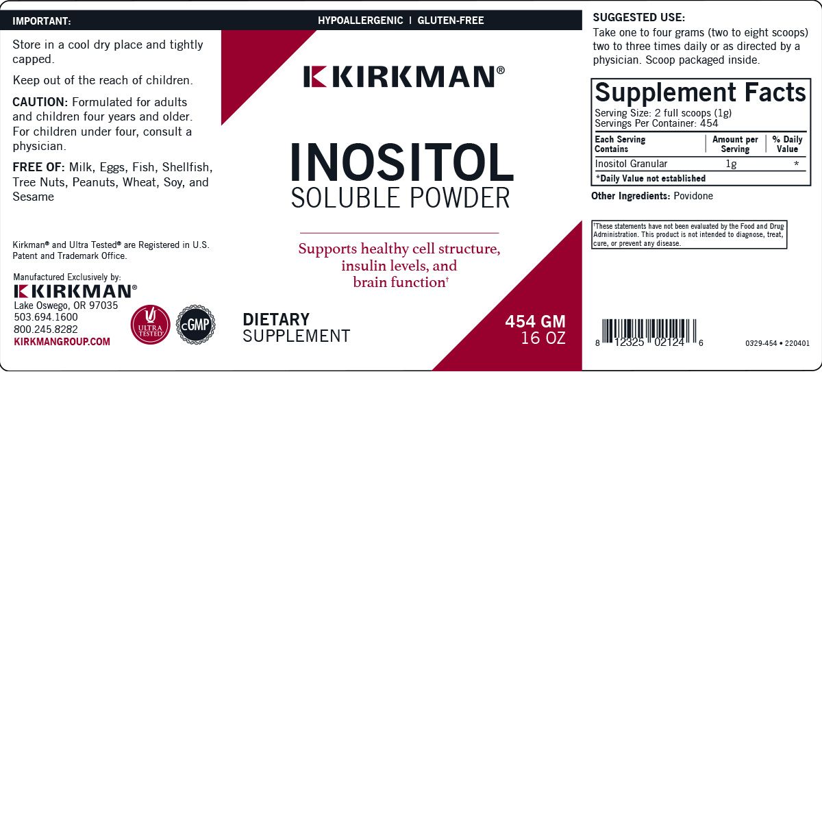 Inositol Pure Soluble Powder - Hypoallergenic